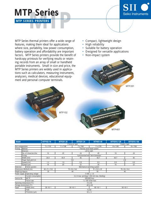 MTP Series - Seiko Instruments GmbH