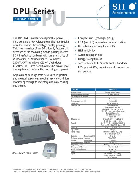 DPU Series - Seiko Instruments GmbH