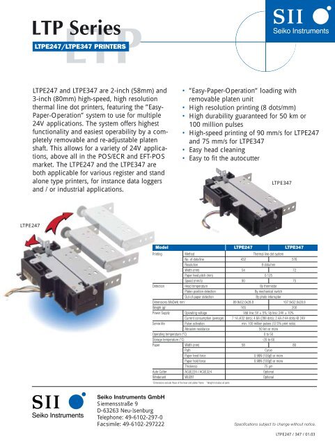 Data Sheet - Seiko Instruments GmbH