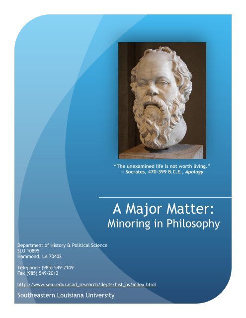 Philosophy Minor Brochure - Southeastern Louisiana University