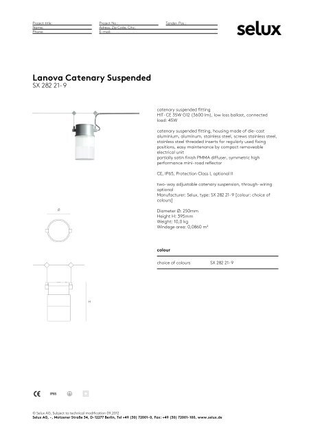 Lanova Catenary Suspended - Selux