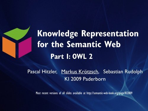 Introduction To Owl 2 Foundations Of Semantic Web Technologies