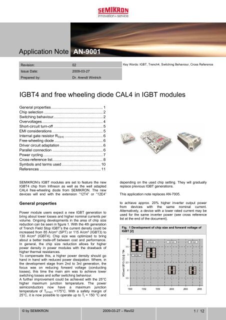IGBT4 and free wheeling diode CAL4 in IGBT modules - Semikron
