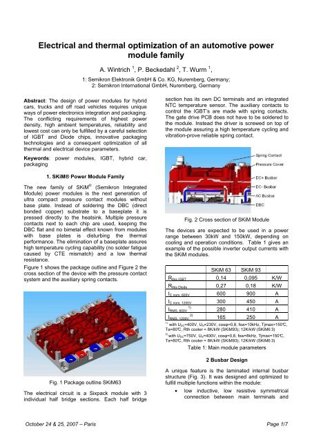 Electrical and thermal optimization of an automotive power module ...