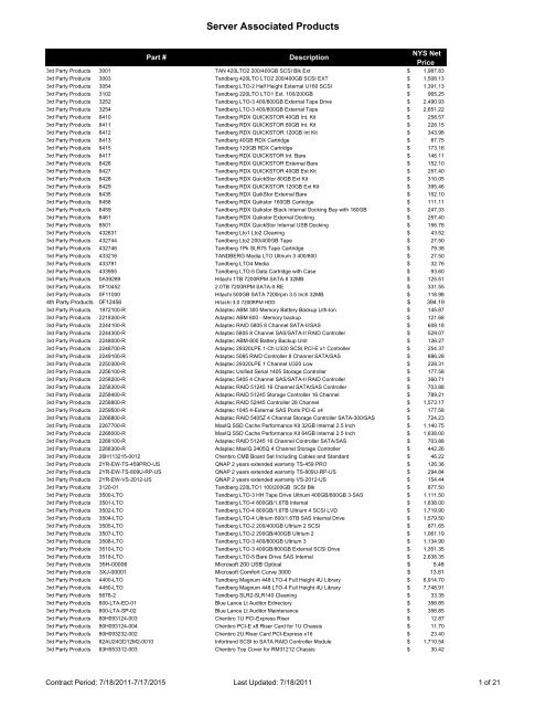 Server Associated Products - Seneca