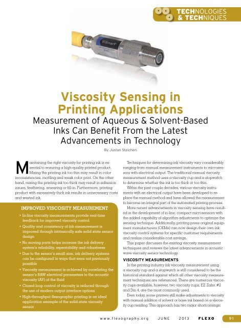 Viscosity Measurement of Printing Ink - SenGenuity