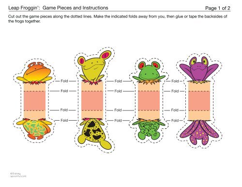 Frogs: Game Pieces & Instructions Template - Spoonful