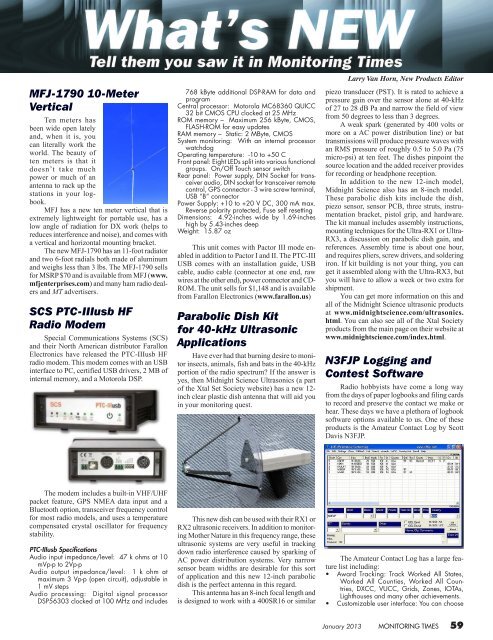 MFJ-1790 10-Meter Vertical SCS PTC-IIIusb HF ... - Monitoring Times