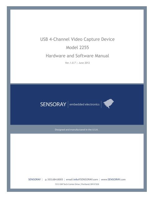 Model 2255 / 2257 Hardware and Software Manual - Sensoray ...