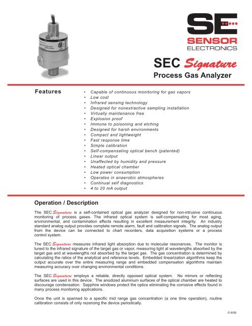 SEC Ethylene Oxide Sterilization Monitor - Sensor Electronics