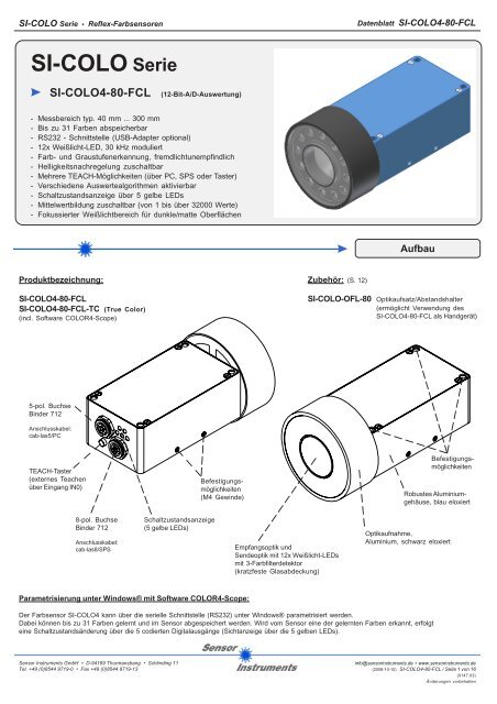 Download Datenblatt (PDF) - Sensor Instruments