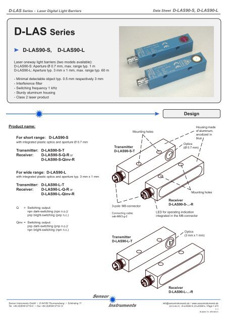 Download Data Sheet Pdf Sensor Instruments