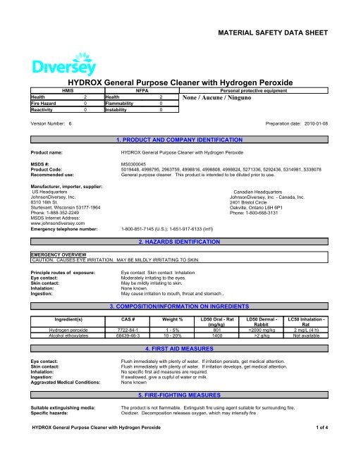 MSDS - Southeastern Paper Group