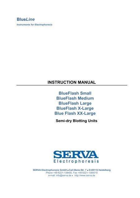 Manual - SERVA Electrophoresis GmbH