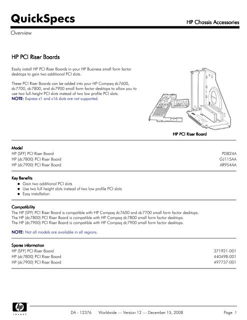 HP Chassis Accessories - Server-Unit