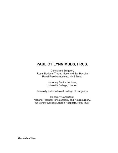 PAUL O'FLYNN MBBS, FRCS. - Servo Medical health care Egypt by ...