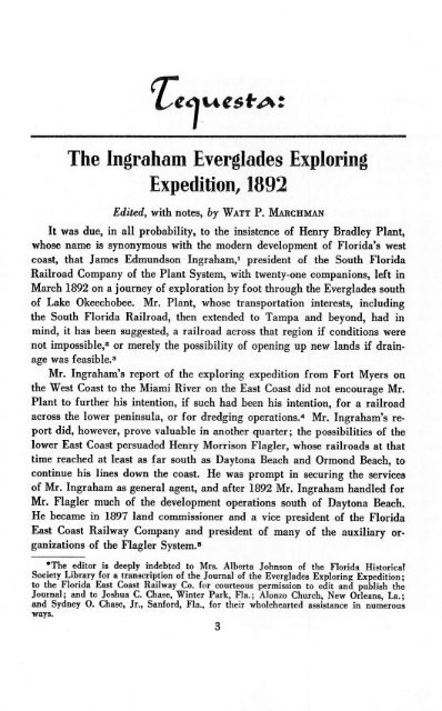 The Ingraham Everglades Exploring Expedition, 1892 - FIU Digital ...