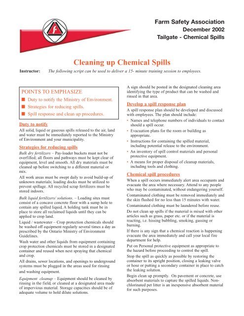 NASD: Cleaning up Chemical Spills - Seton Resource Center