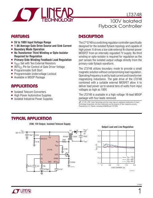 Datasheet LT3748H - setron