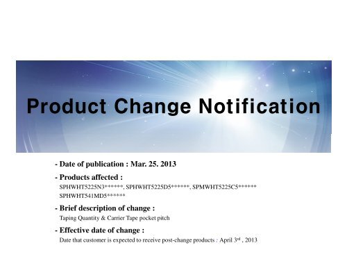 Product Change Notification - setron