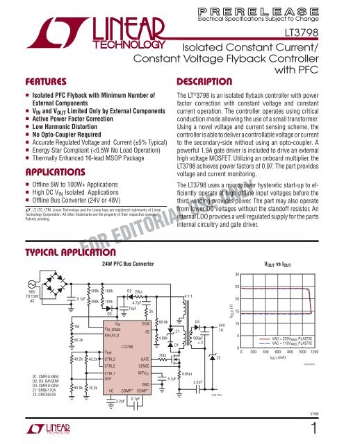 Datasheet LT3798 - setron