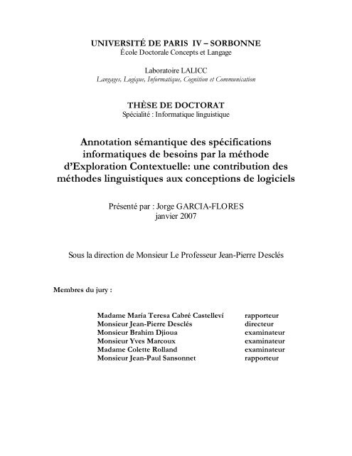 TAL : Traitement Automatique des Langues Cours 10 - LaLIC