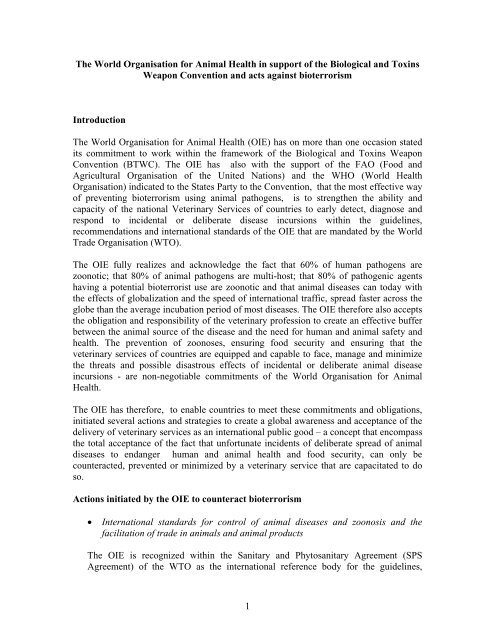 World Organization for Animal Health