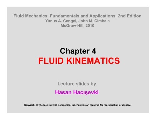 FLUID KINEMATICS - Department of Mechanical Engineering