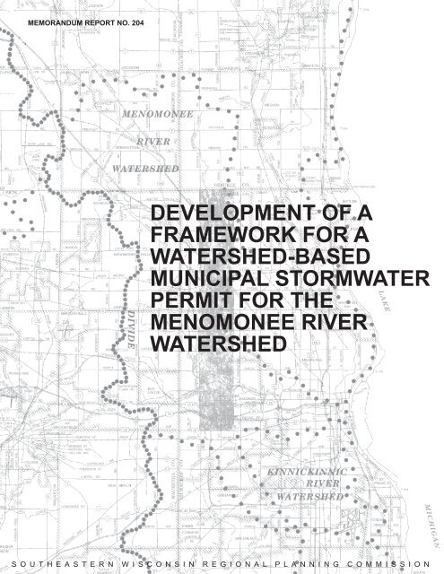 development of a framework for a watershed-based ... - sewrpc