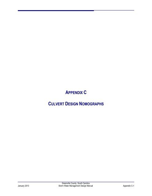 APPENDIX C CULVERT DESIGN NOMOGRAPHS - Greenville County