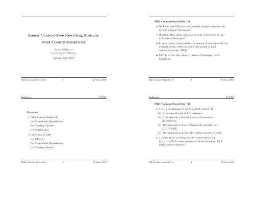 Linear Context-Free Rewriting Systems: Mild Context-Sensitivity