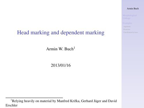 Head marking and dependent marking