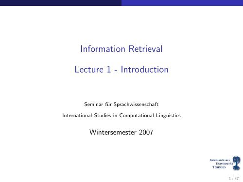 Information Retrieval Lecture 1 Introduction