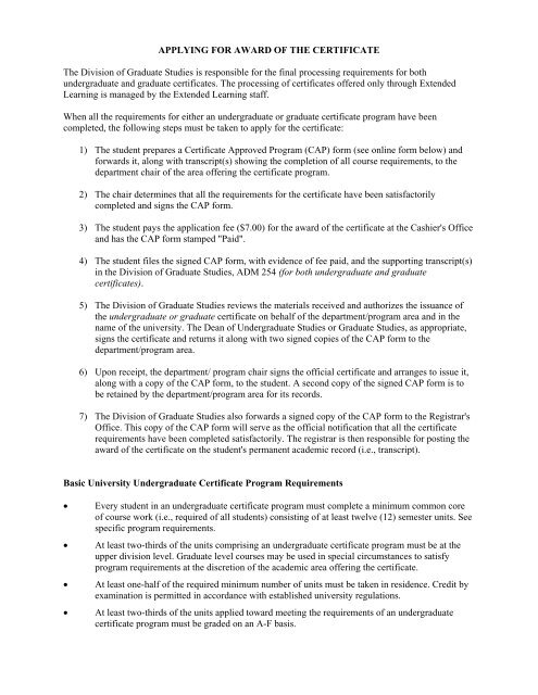Certificate Approved Program - Generic Form - San Francisco State ...