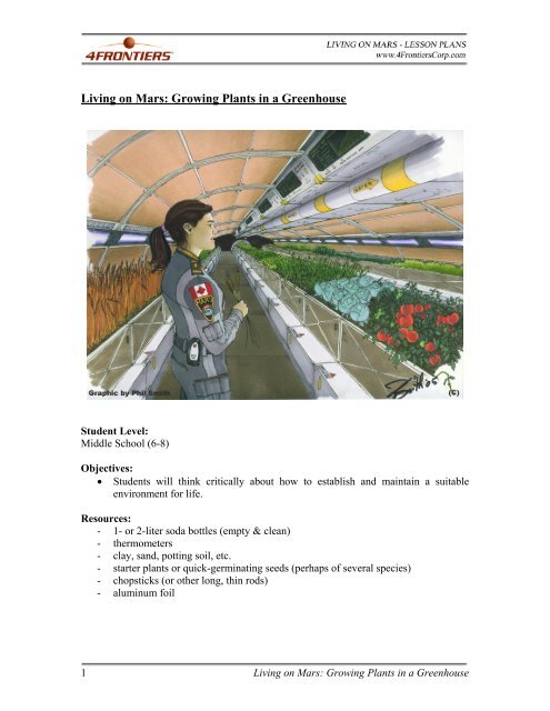 Living on Mars: Growing Plants in a Greenhouse