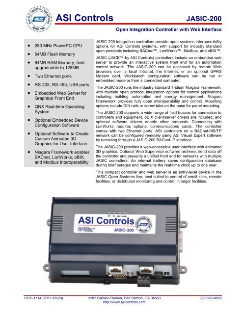 ASI Controls JASIC-200
