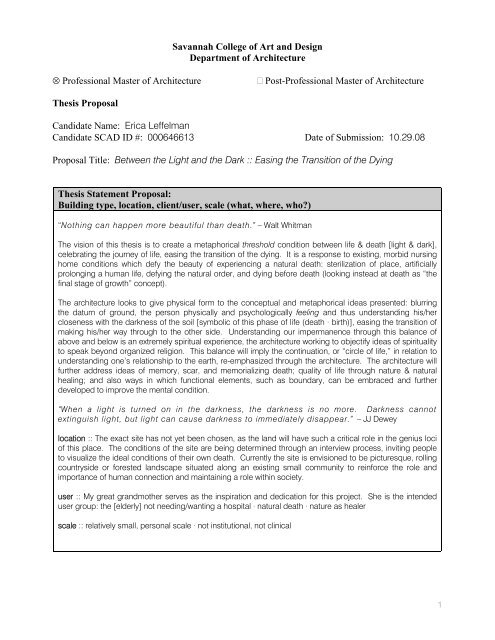 Erica Leffelman fall 2008 - Savannah College of Art and Design