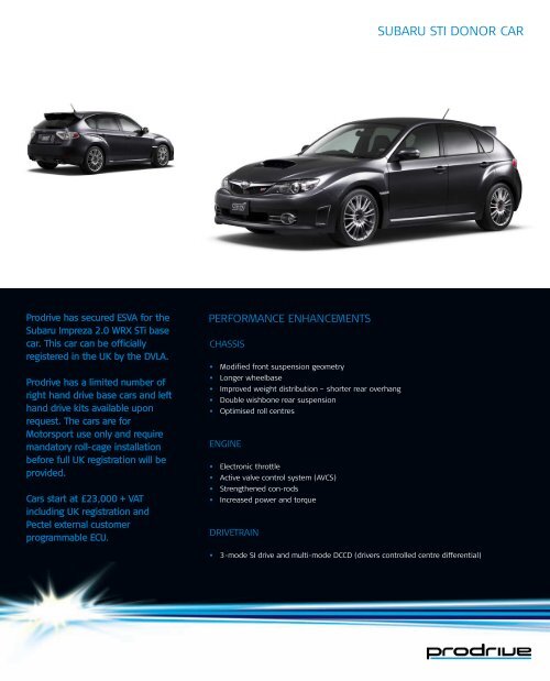 SUBARU STI DONOR CAR - Prodrive