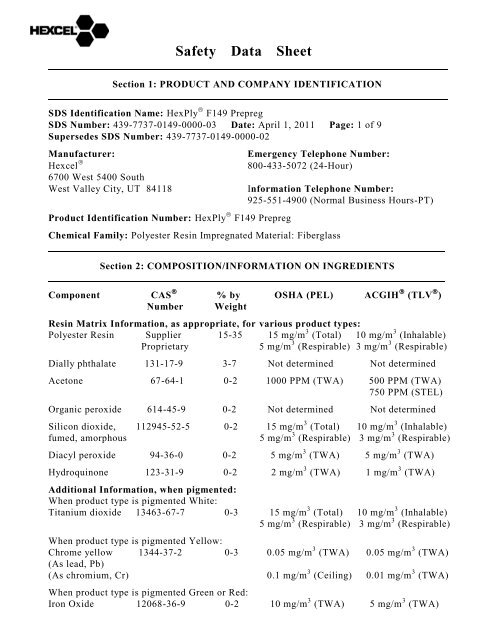 Material Safety Data Sheet - Revchem Composites