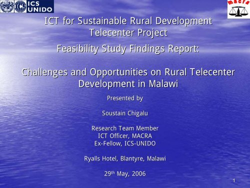 ICT for Sustainable Rural Development Telecenter ... - Share4Dev.info