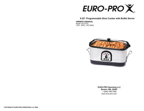 8 QT. Programmable Slow Cooker with Buffet Server - Shark