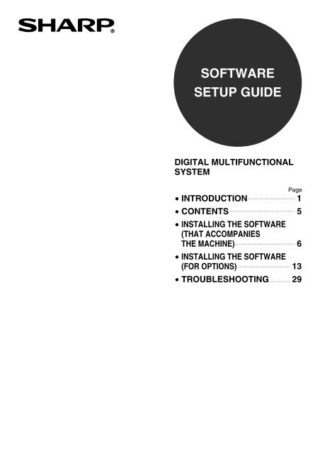 MX-M160D/M200D Operation-Manual Setup-Guide GB - Sharp