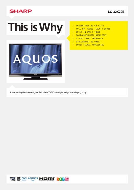 LC-32X20E-LCD TV 26 - 32 inch - Sharp Electronics