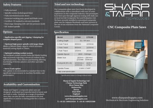Composite plate saw brochure - Sharp & Tappin Technology Ltd