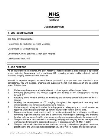 Generic Job Description Band 8b Template 4 - NHS Manchester