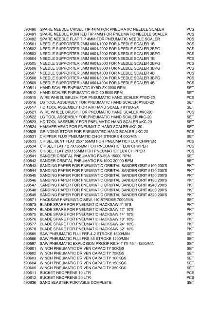 590490 SPARE NEEDLE CHISE