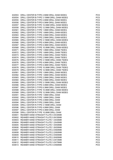 630553 DRILL CENTER B-TYP