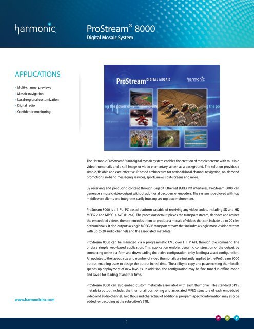 ProStream® 8000 - Harmonic Inc