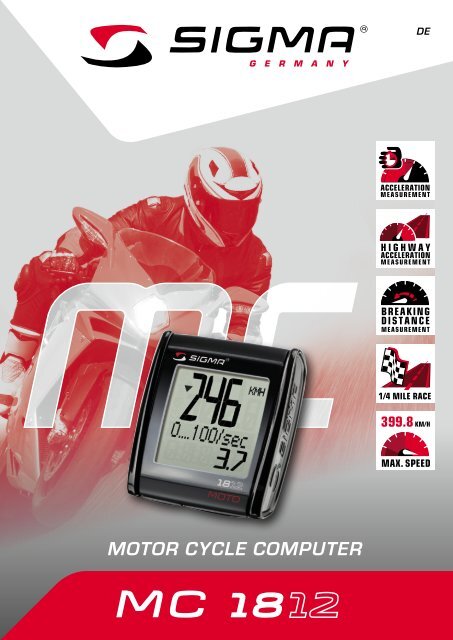 MC 18 Motor cycle coMputer - Sigma Sport