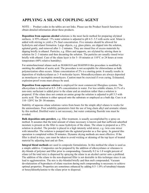 Applying a Silane Coupling Agent (17 Kb)